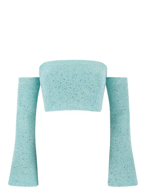 SHOONI Natalia Flare Sleeve Top - Blue