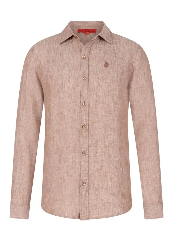MAISON TANGERINE Neutrals Beach Melange Linen Shirt For - Brown