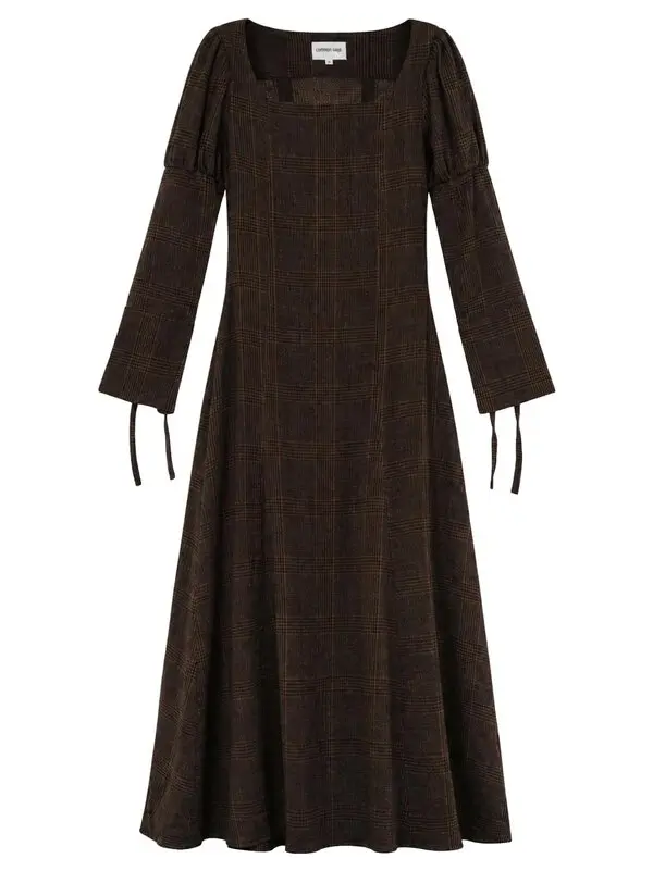 Carmen Says Rush Plaid Maxi Dress - Brown