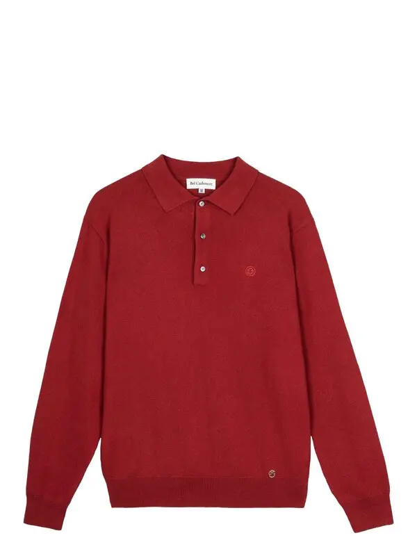 BEL CASHMERE S Cashmere Polo Shirt - Red