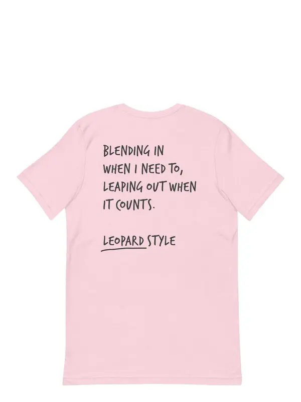 ANCHOR & CREW Cotton Think Ocean Leopard Aspirations Cotton Embroidered T-shirt - Pink