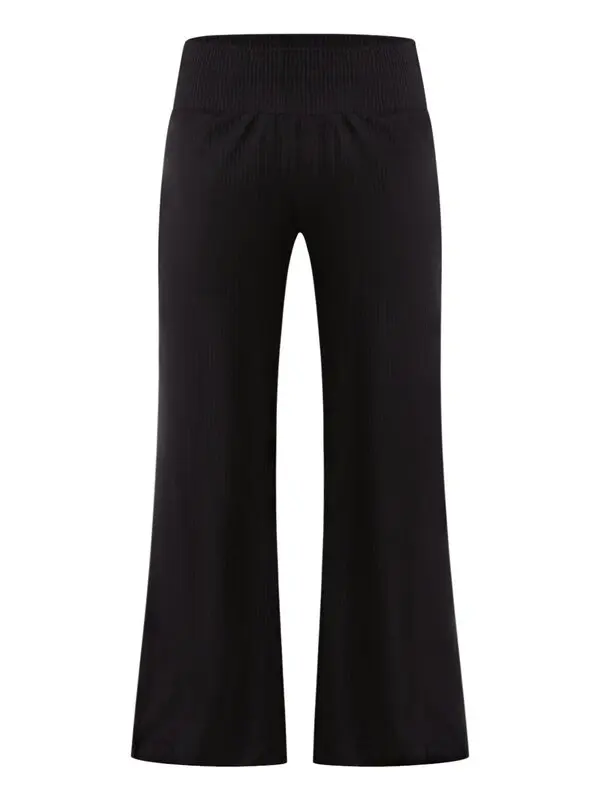 KNOWN SUPPLY Wide Leg Ribbed Pants Waldo - Black