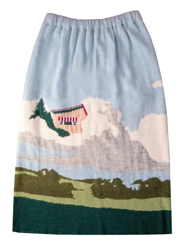 ABSURDE Knit City On Clouds Skirt - Blue
