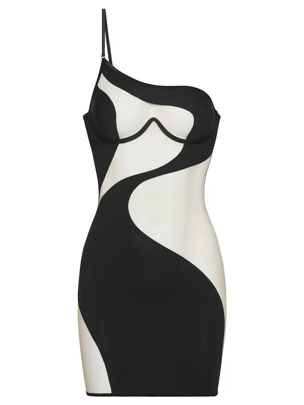 GOD SAVE QUEENS Car Dress Nude - Black
