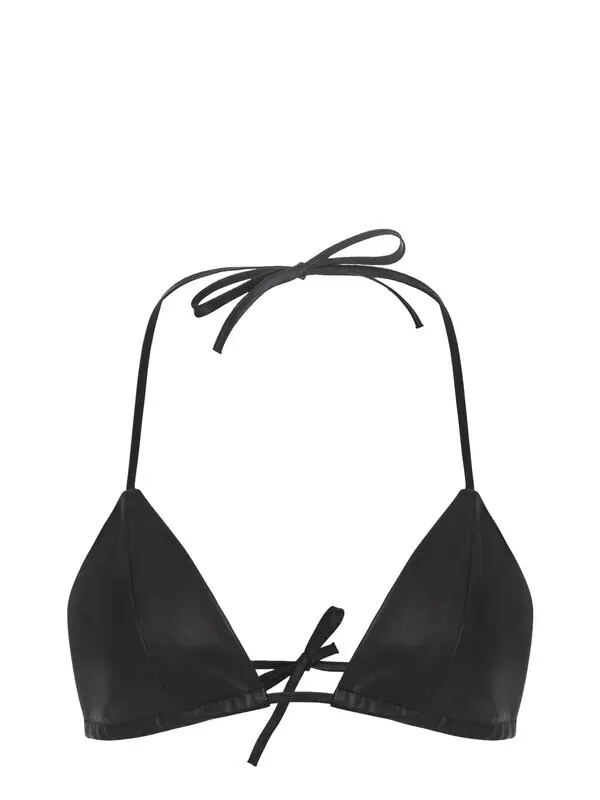 SEROTONINN Faux Leather Bra Top - Black