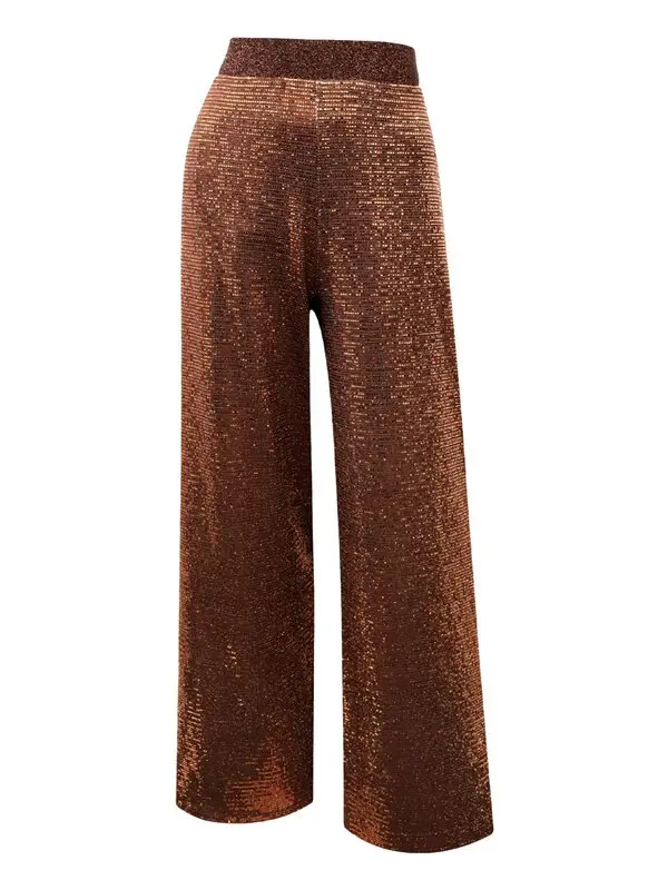 ME & THEE Neutrals Leftfield Copper Sequin Trousers - Brown