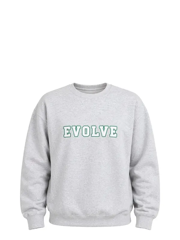 NOOLTRENDS Evolve Varsity Embroidered Sweatshirt Gender Neutral - Grey