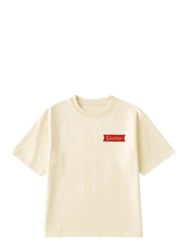 Éclectique Date Night Cream Graphic T-shirt - Yellow