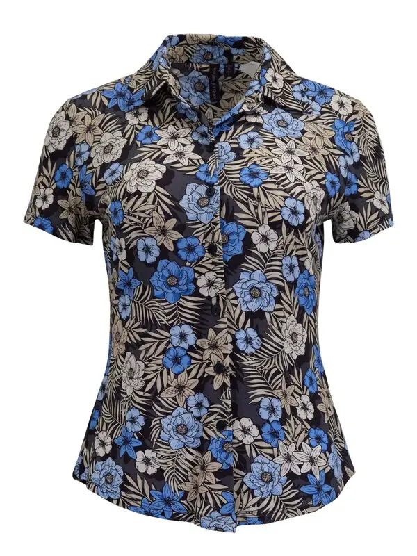 LORDS OF HARLECH Shelley Tropical Mix Printed Shirt - Black