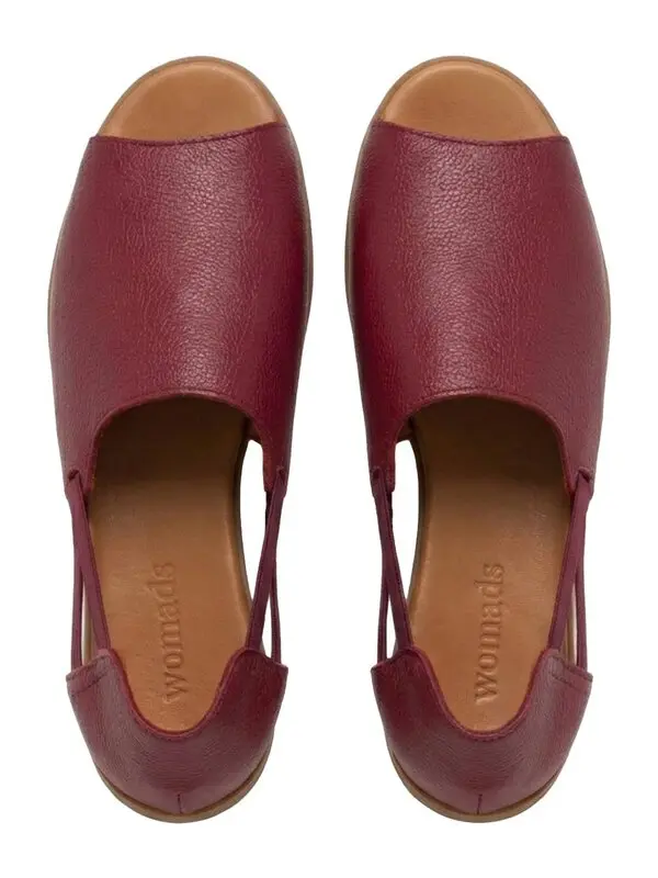 WOMADS Burgundy Vintage Peep Toes - Red