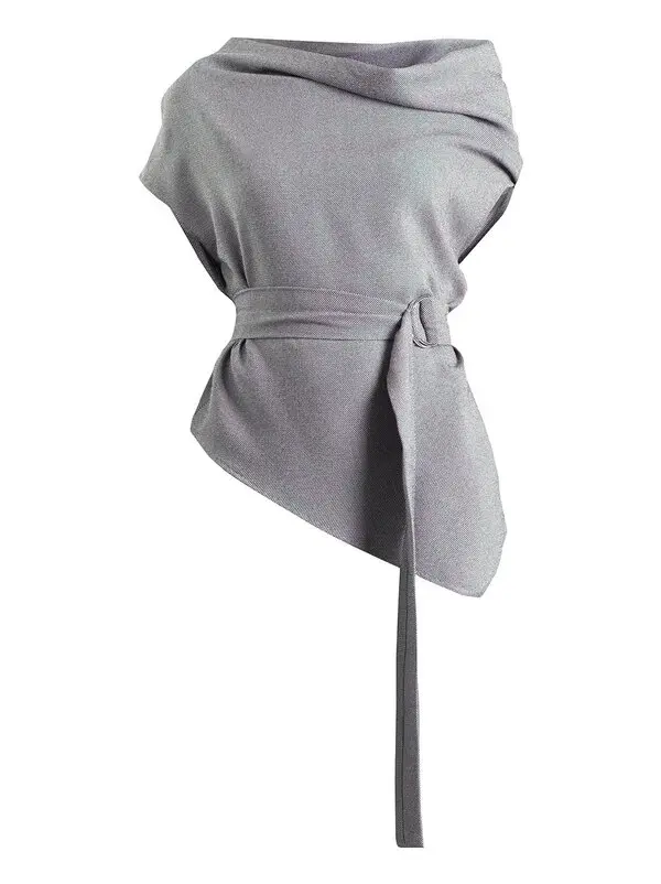 MEEM LABEL Theo Light Asymmetric Top - Grey
