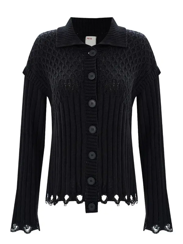 PCFG Soft Knit Cardigan Jet - Black