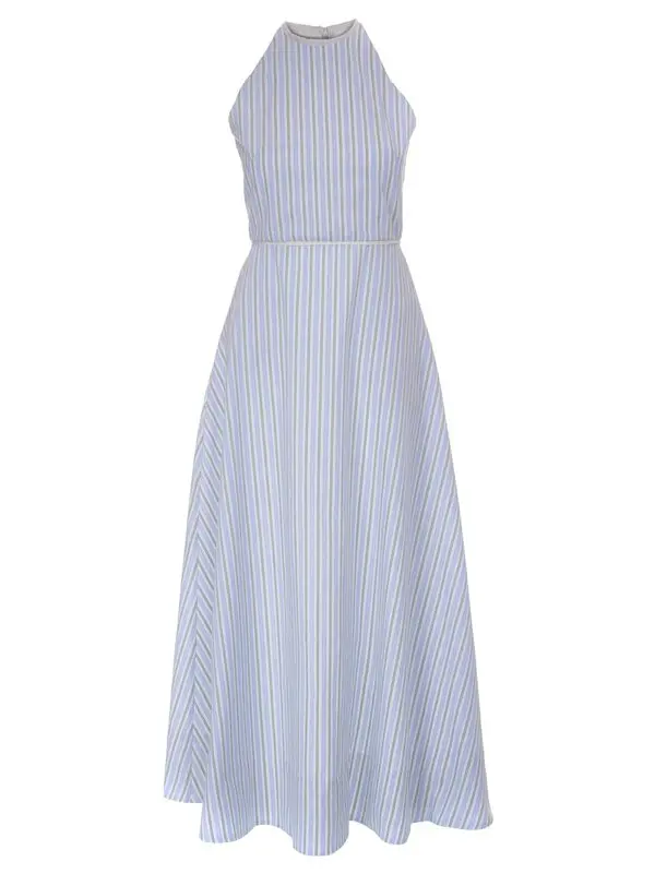 SOFIA TSERETELI Striped Cotton Maxi Dress - Blue/white