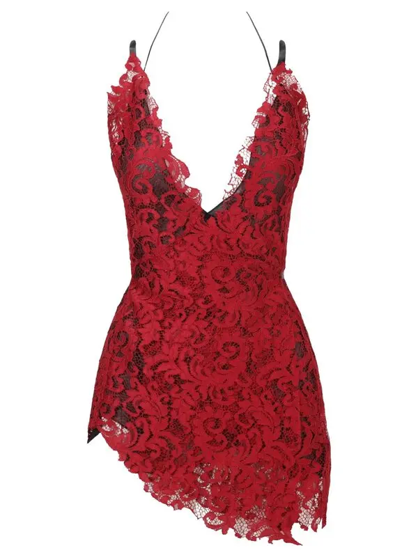 BELLE ET BON BON Festival Party Dress Valentina Deep Cherry Lace Wrap Dress Best Seller - Red