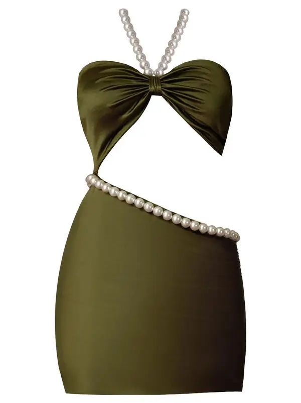 NUR KARAATA Sophia Mini Dress - Green
