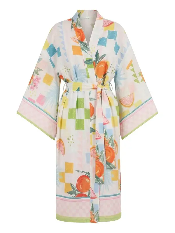 Loveist Store Garden Statet Kimono - Orange