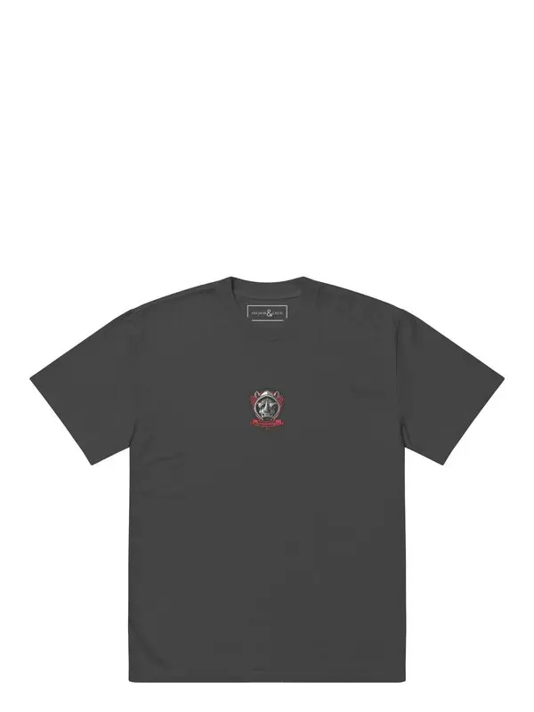 ANCHOR & CREW Faded Rinoceronte C. F. El Clasico Football Cotton Oversized T-shirt - Black