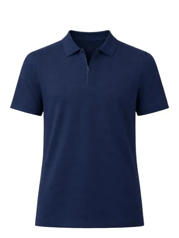NUVV COLLECTION S Zip-neck Polo Lightweight Knit - Blue