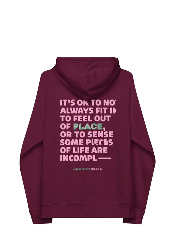 ANCHOR & CREW Burgundy Five It's Ok Editions Organic Cotton Hoodie - Red