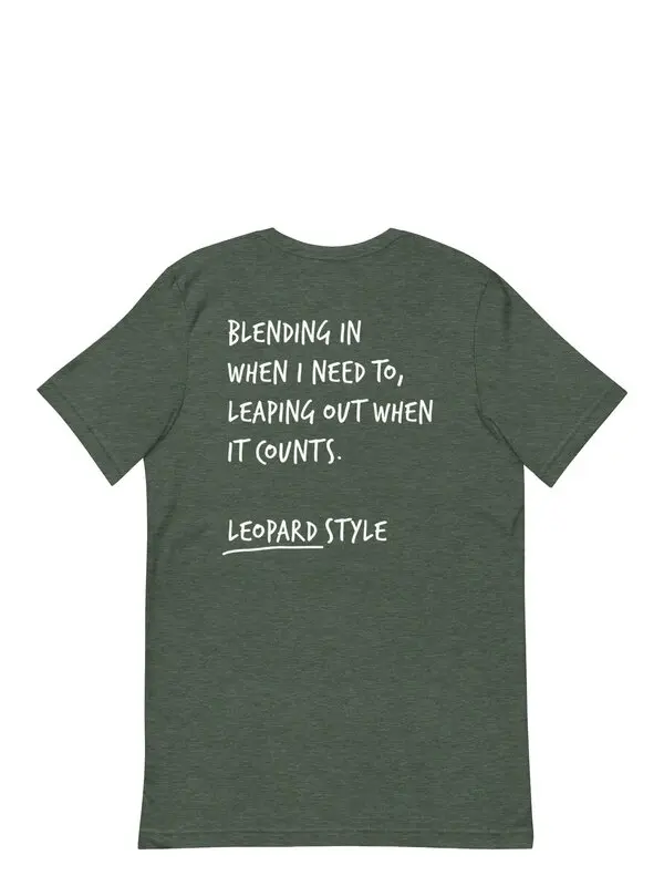 ANCHOR & CREW Forest Think Ocean Leopard Aspirations Cotton Embroidered T-shirt - Green