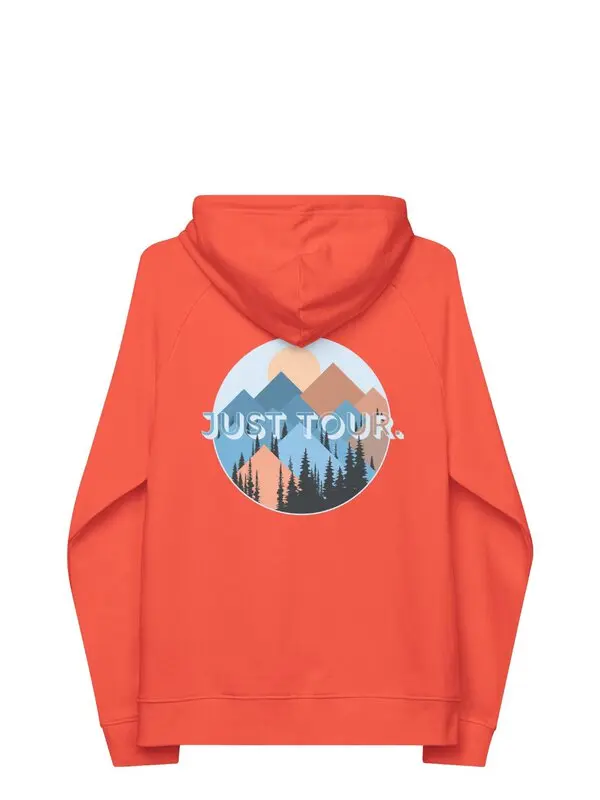ANCHOR & CREW Burnt Just Tour. Seeker Organic Cotton Raglan Hoodie - Orange
