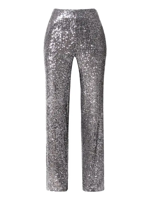 AGGI BY HALEWSKI Luca Diamond Sequin Pant Long - Silver