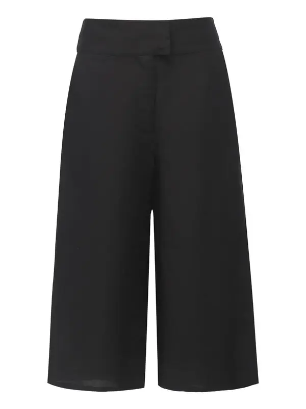 SMART AND JOY Wide Capri Pants - Black