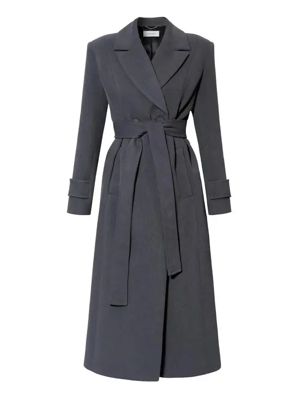 AGGI BY HALEWSKI Cartney Baltic Maxi Double Breasted Coat - Grey