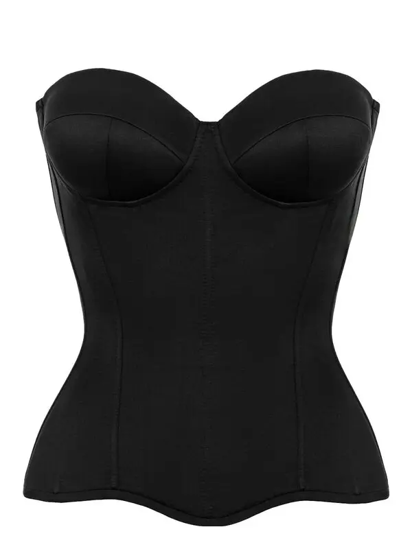 MAVLO Satin Corset Bustier - Black