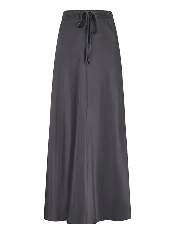 THE SUMMER EDIT Ella Silk Skirt - Black