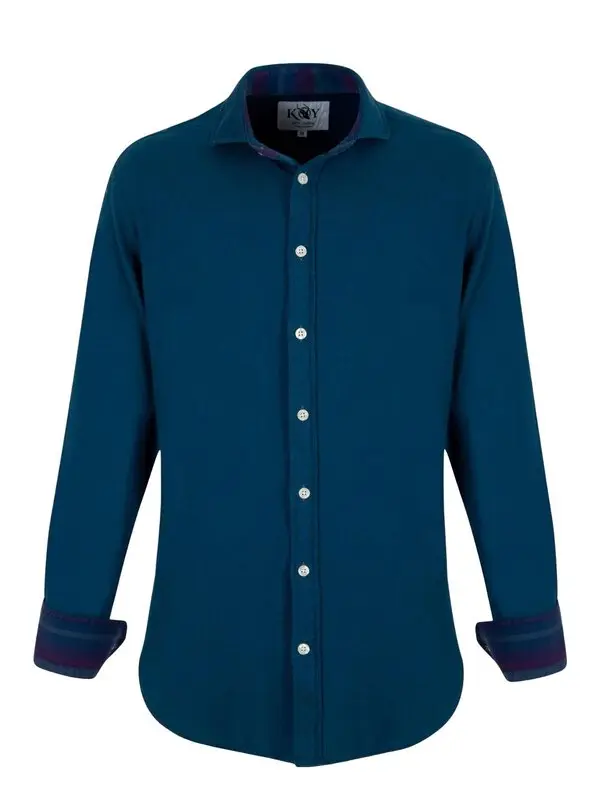 KOY CLOTHING Teal- Kikoy Shirt - Blue