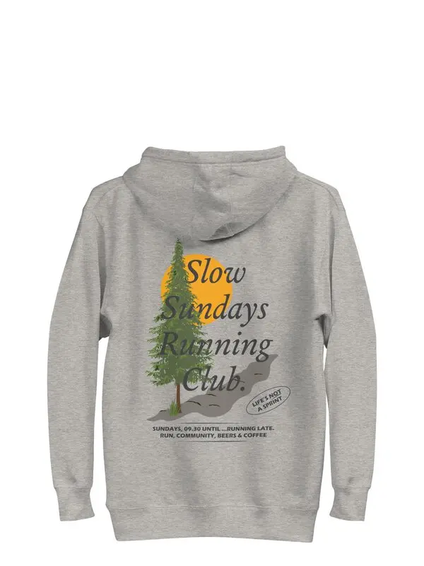 ANCHOR & CREW Heather Mountain Pine Slow Sundays Running Club Cotton Blend Hoodie - Grey