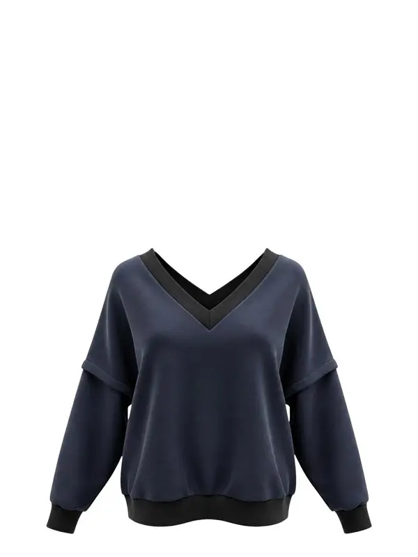 BEIRA Victoria V-neck Sweatshirt – Navy - Blue