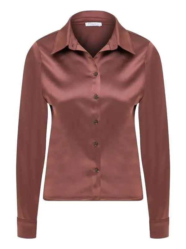 MAAN ISTANBUL Smooth Satin Shirt – Days - Brown