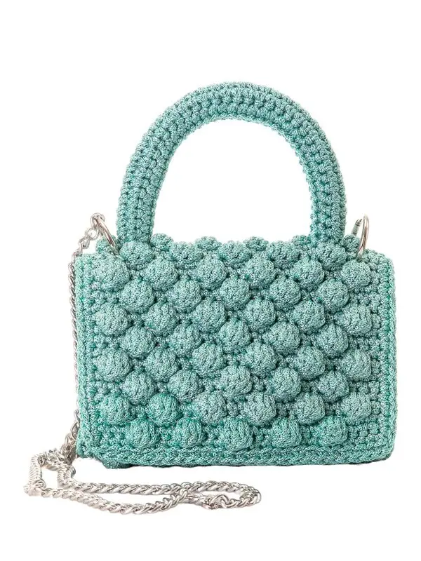 SPEIRA Mini Bubble With Knitted Handle Aqua Glitter - Green