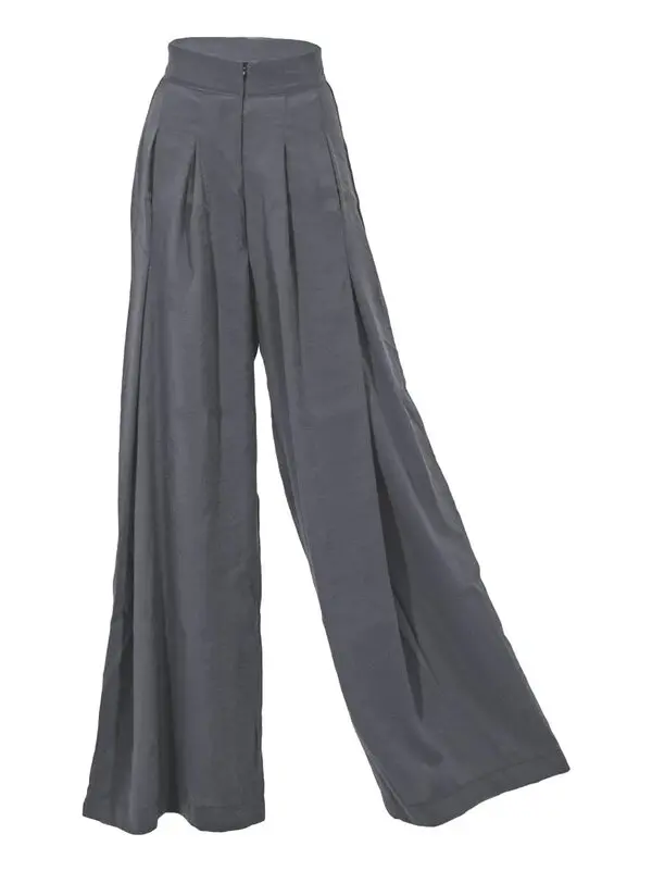 CEVA CU DICHIS High Waist Trousers In Vegan Silk - Grey