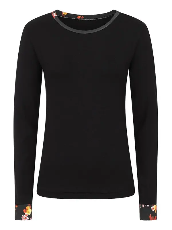 SOPHIE CAMERON DAVIES Long Sleeve Cotton Top - Black