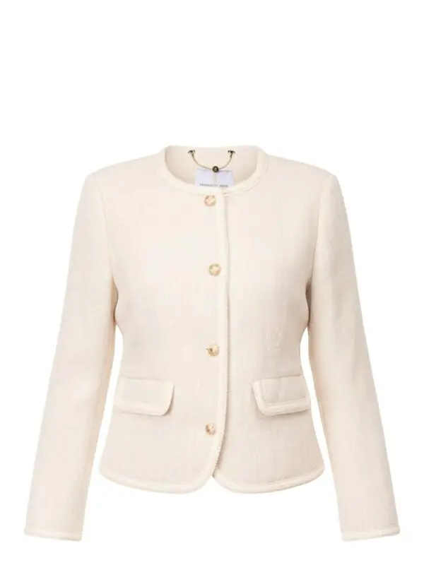 FRANCHETTI BOND Neutrals Milana Off Weave Jacket - White