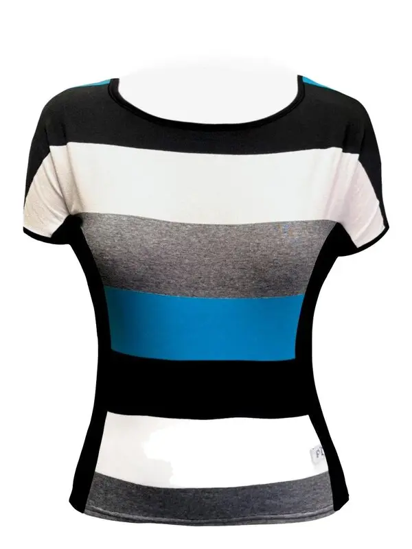 FROCK TALES Captain Top In Aqua Stripe - Blue