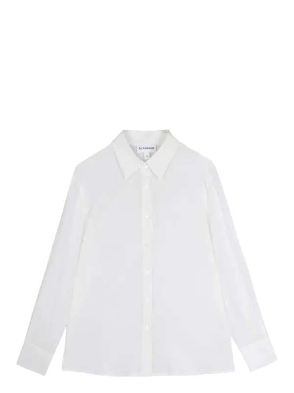 BEL CASHMERE Bianca Silk Blouse Ivory - White