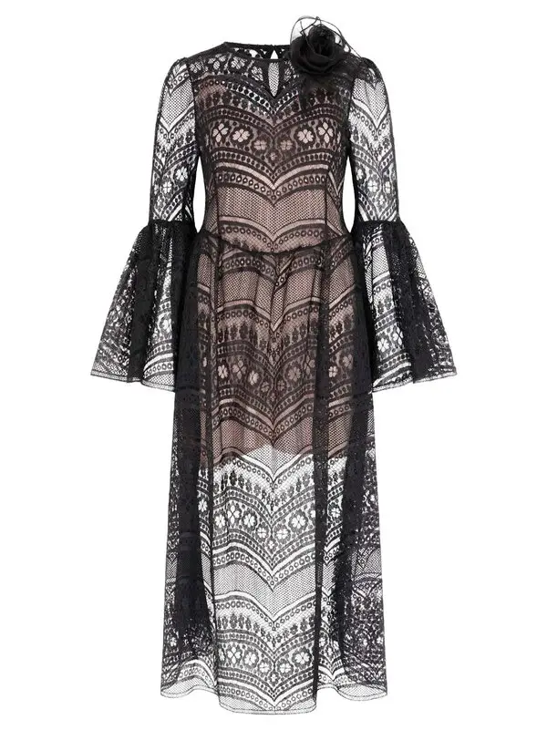 LISA THE LABEL Le Jardin Dahlia Dress Long - Black