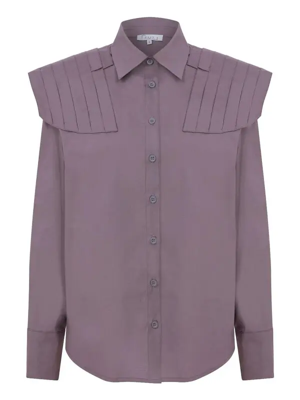 MAAN ISTANBUL Naomi Oversize Pleated Cotton Shirt - Grey