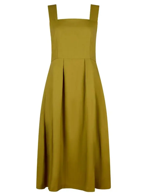 NUMBAT Sybil Cotton Midi Pinafore Dress In Olive - Green