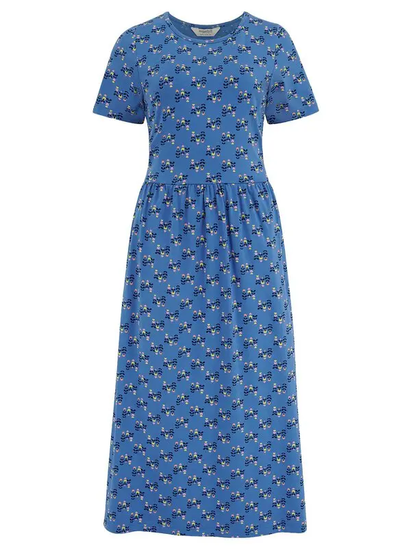 SUGARHILL BRIGHTON Sofia Jersey Midi Dress Folklore Twist - Blue
