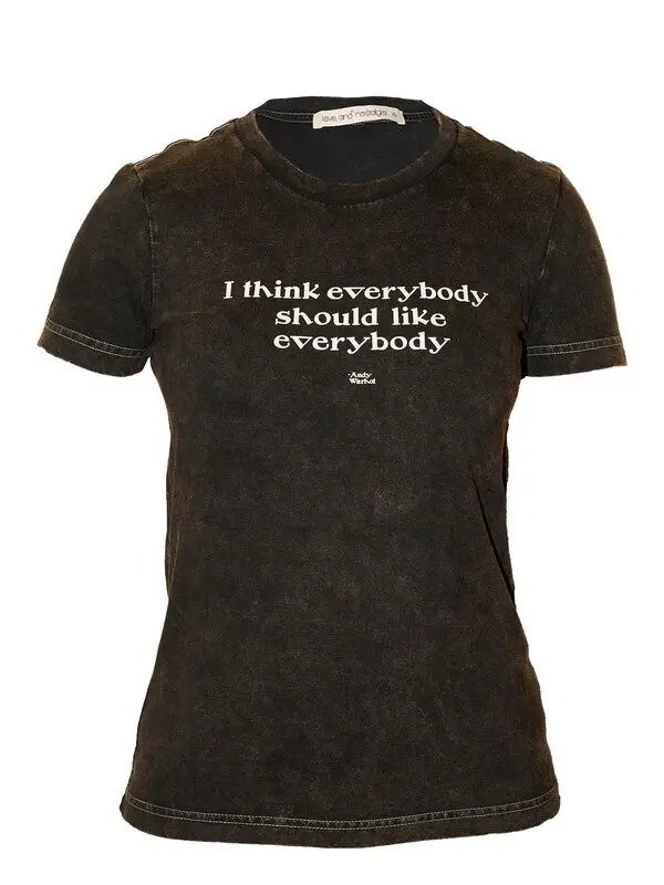 LOVE AND NOSTALGIA Love Everybody’ Print Tee - Black