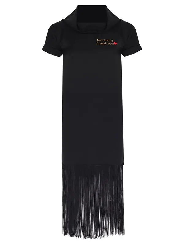 MADEBYZA Fringed Dress - Black