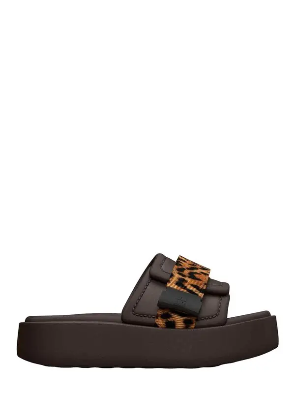Melissa Free Fuzzy Slide Platform Bronze - Brown