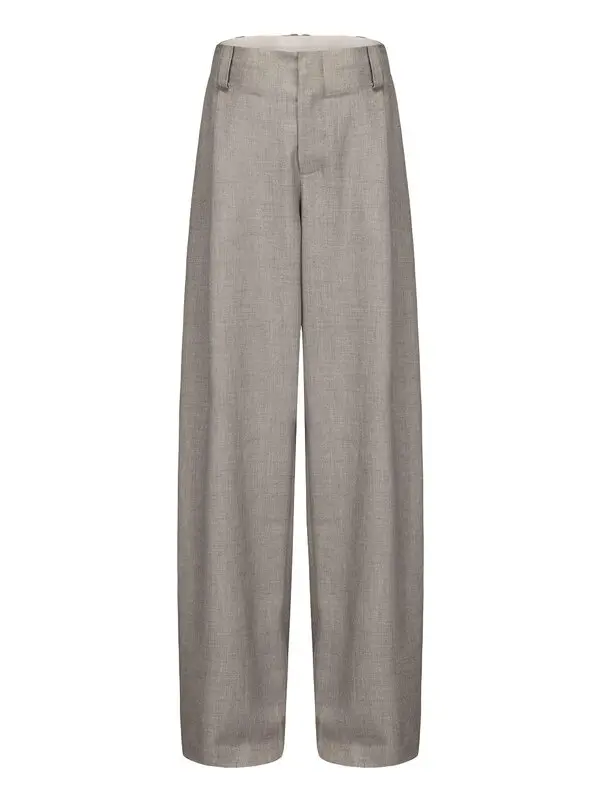 MUTE BY JL Gray Wide-leg Tailored Pants - Grey