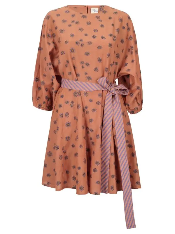 EM & SHI Cinnamon Daisy Mini Dress - Brown