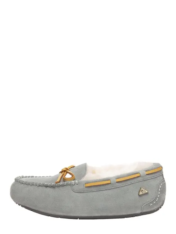 EVERAU AUSTRALIA Crested Leather Loafers In Goat - Grey